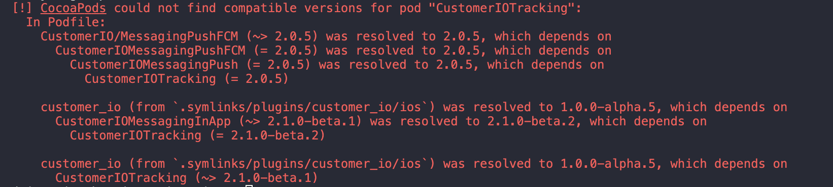 CustomerIO/MessagingPushFCM is broken · Issue #22 · customerio/customerio-flutter · GitHub