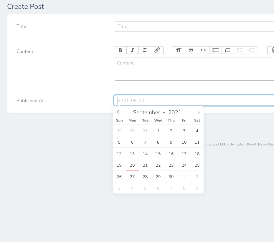Flatpickr date picker not loading on Nova resource creation screen. · Issue #3558 · laravel/nova ...