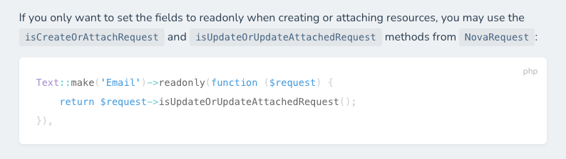 Request Field Disablewhenupdating · Issue 449 · Laravelnova Issues · Github