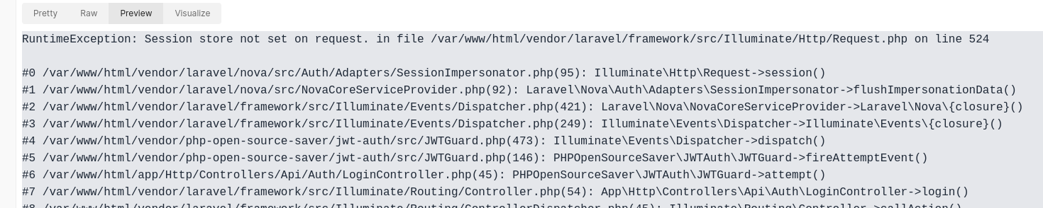 `SessionImpersonator::flushImpersonationData()` on throws `Session store not set on request ...