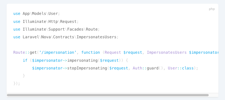 Nova 4 docs: isImpersonating() · Issue #3840 · laravel/nova-issues · GitHub