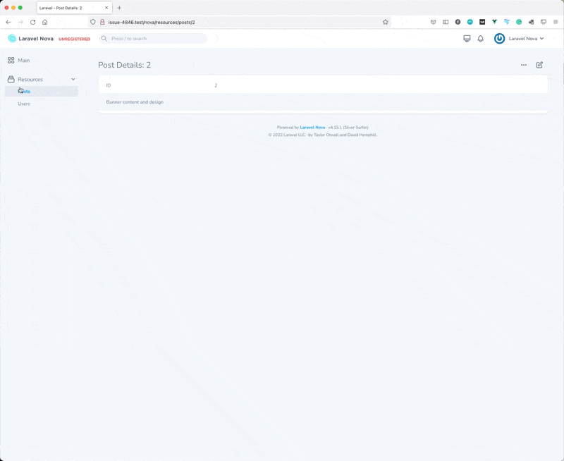 4151 Nova Attempt To Store Heading Fields · Issue 4846 · Laravel