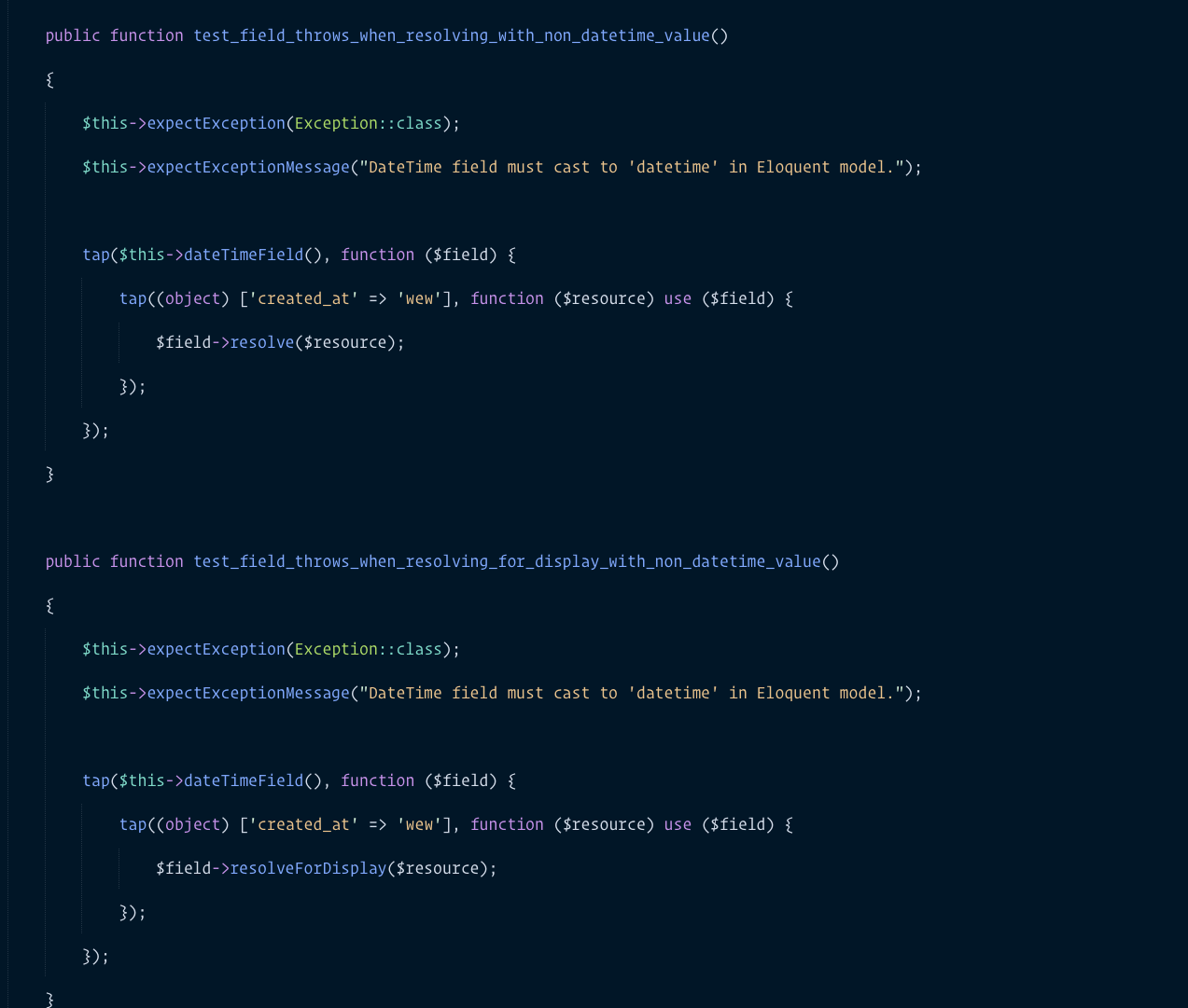 Datetime Field Exception Without Cast · Issue 5701 · Laravelnova Issues · Github