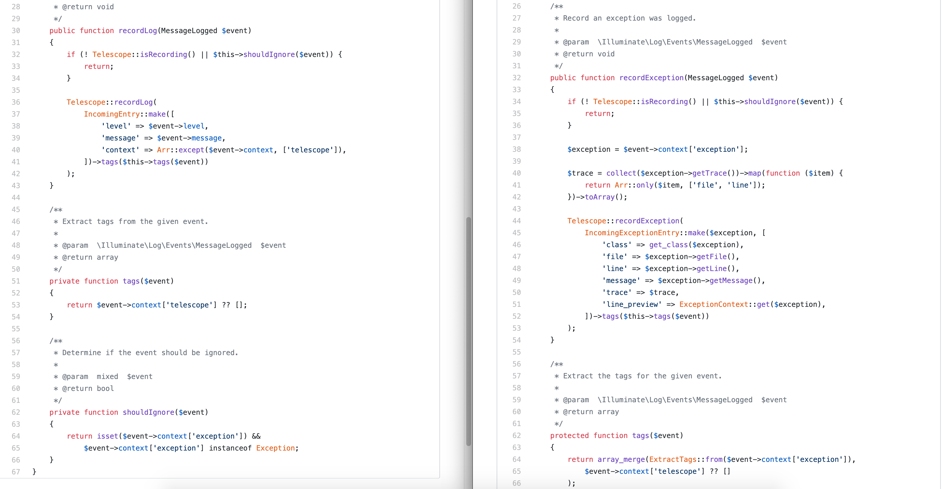 Ability to review Exception context data · Issue #875 · laravel/telescope · GitHub