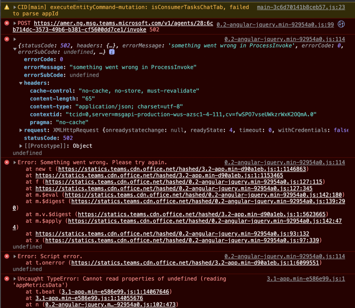 'something went wrong in ProcessInvoke' 502 error · Issue #334 · OfficeDev/Microsoft-Teams ...