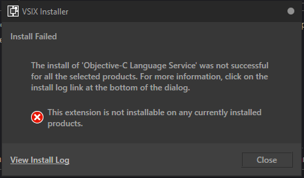 This extension is not installable on any currently installed products. · Issue #2879 · microsoft ...