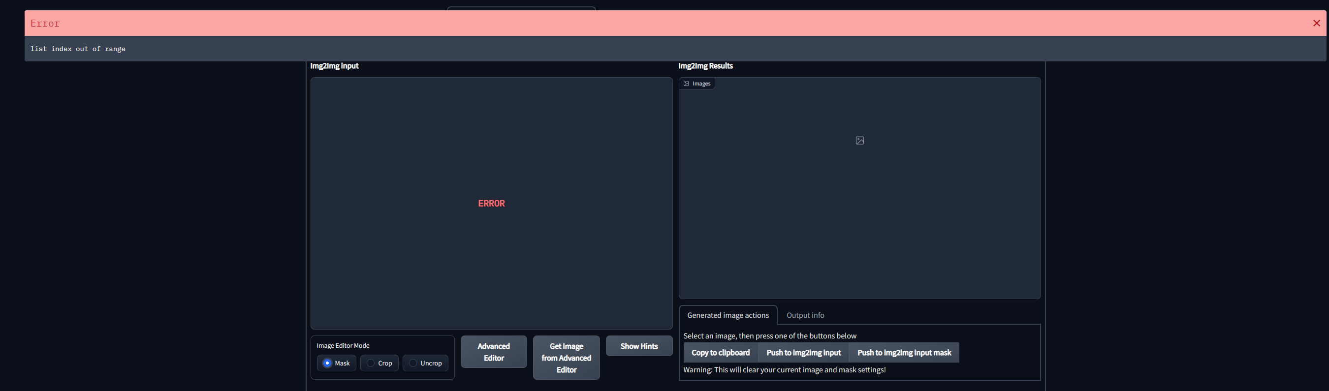 [BUG] - generating with matrix shows an error IndexError: list index out of range · Issue #149 ...