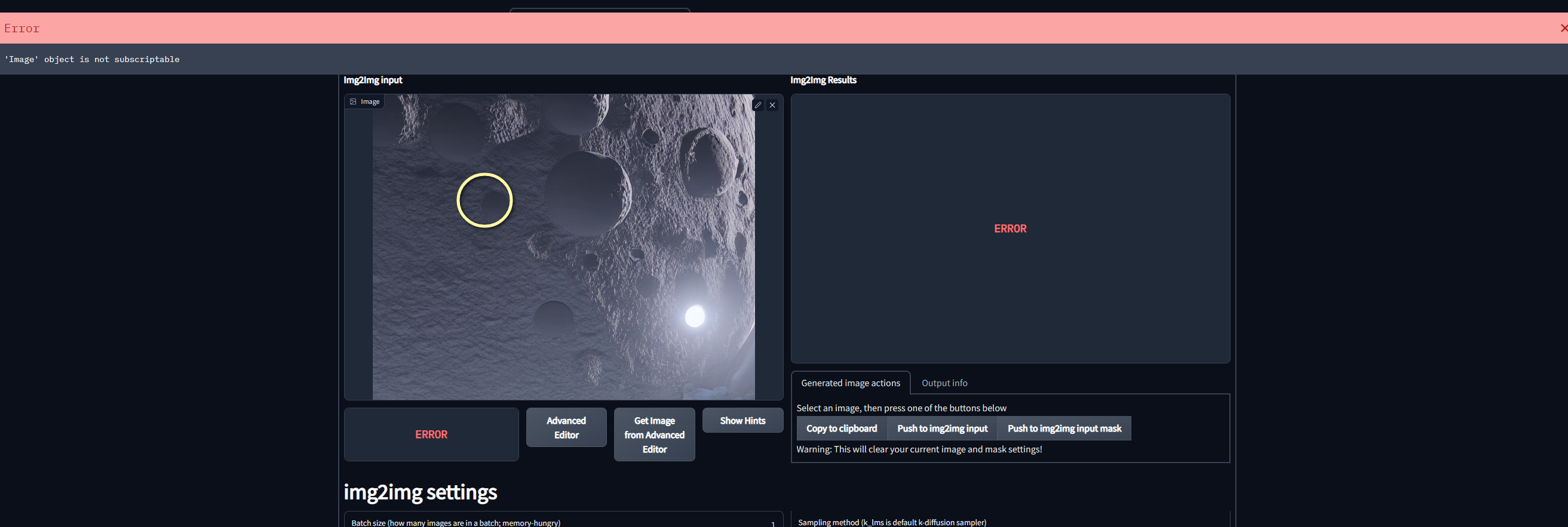 [BUG] img2img list index out of range · Issue #313 · Sygil-Dev/sygil-webui · GitHub