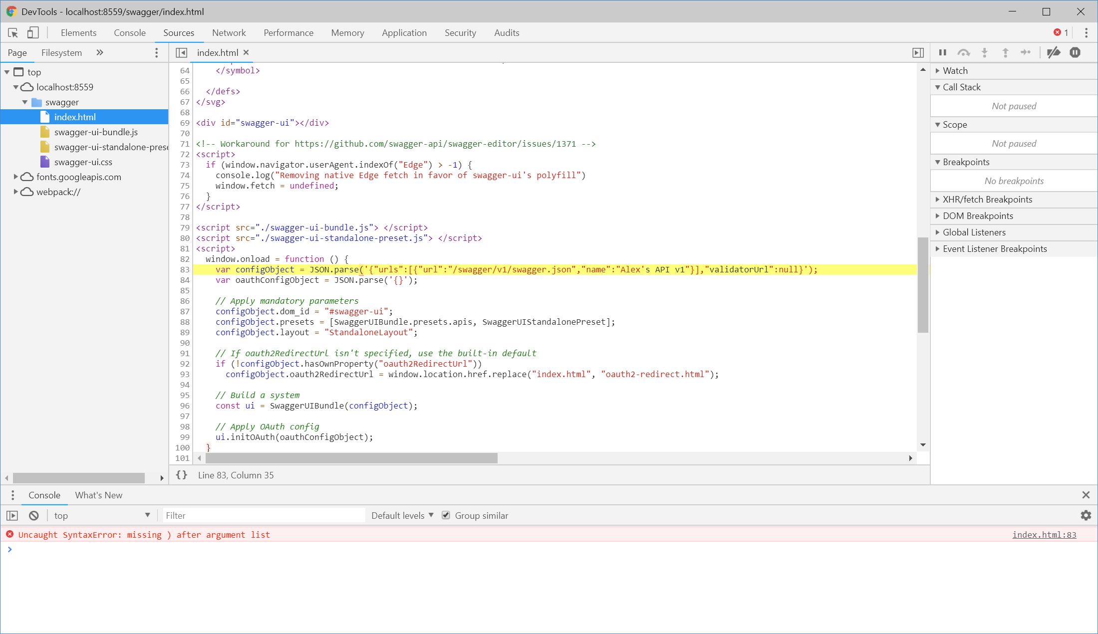 Javascript error with apostrophe in SwaggerEndpoint · Issue #847 ...