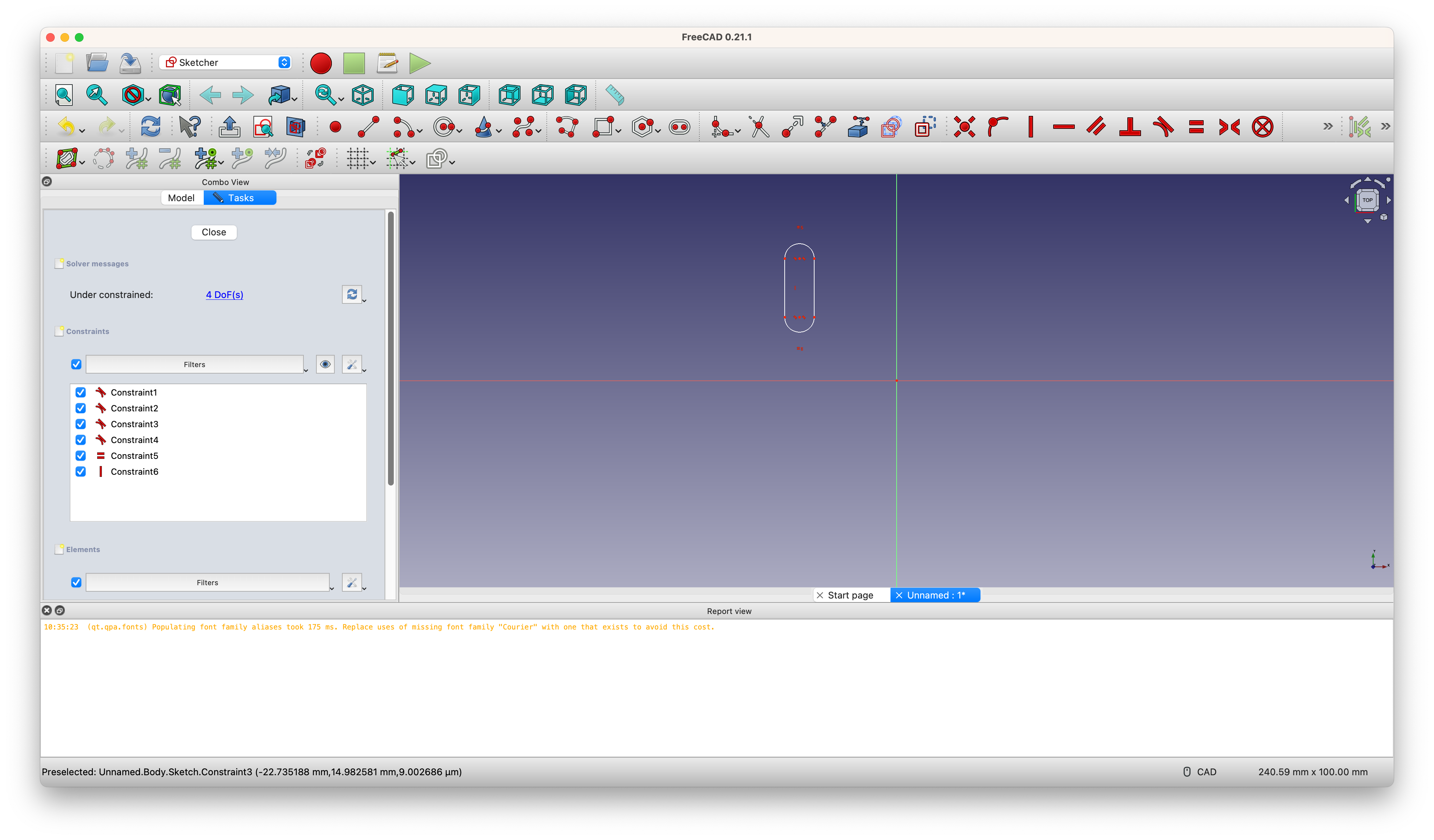 Problem Cannot Set Any Of The Constraints In Sketcher On Macos