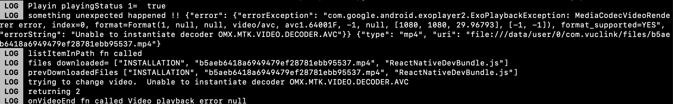 Media Codec video render error · Issue #2834 · TheWidlarzGroup/react-native-video · GitHub