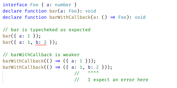 Function Interface Doesn t Type Check Return Value For Extra Keys Issue 12632 Microsoft 