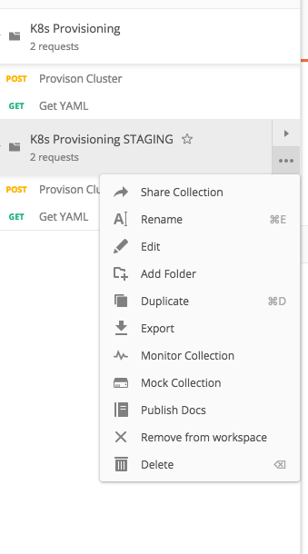 When exporting a collection, the JSON was from a different collection ...