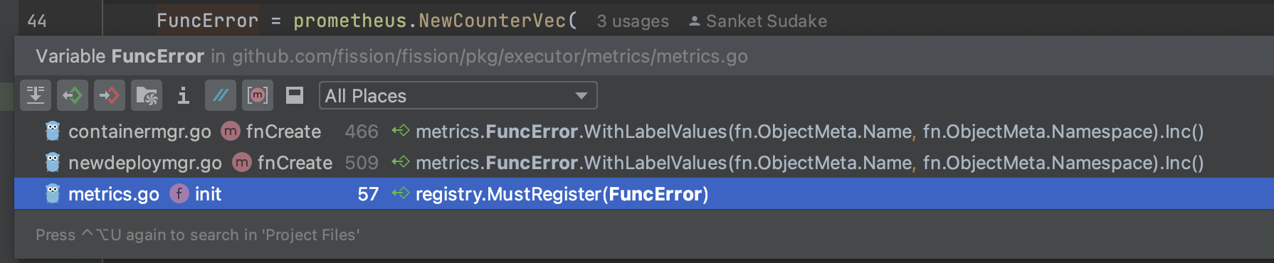 The cold start failure of poolmgr function is not counted in metric ...