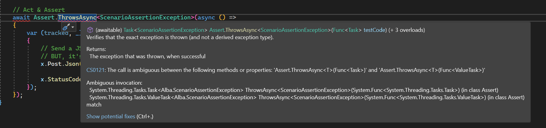 Compiler-caused ambiguity (CS0121) · Issue #70665 · dotnet/roslyn · GitHub