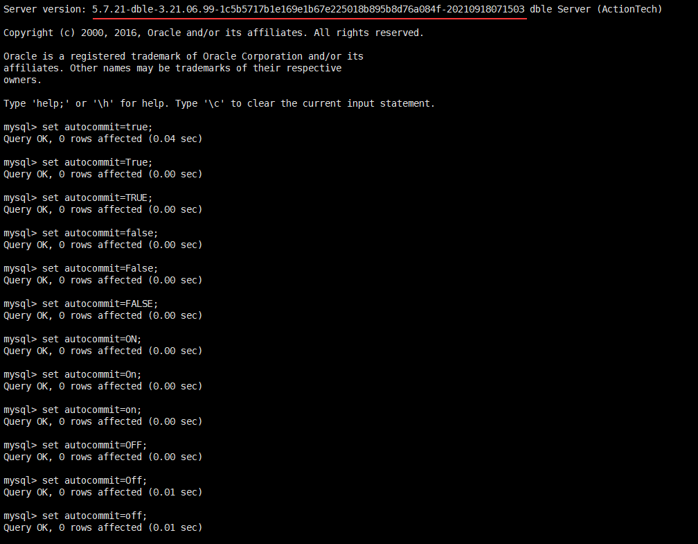 Set Autocommit True Problem · Issue 2873 · Actiontech Dble · Github