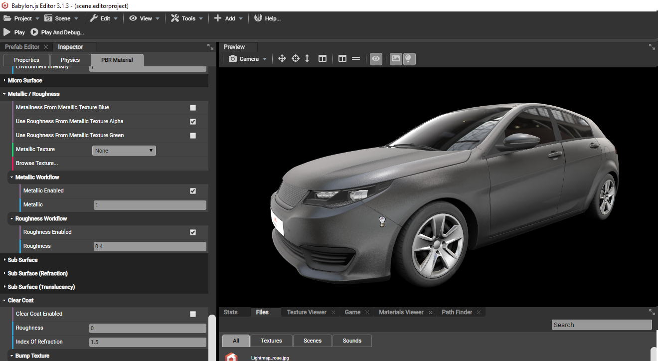 PBRMaterial clearcoat can't save/export · Issue #155 · BabylonJS/Editor · GitHub