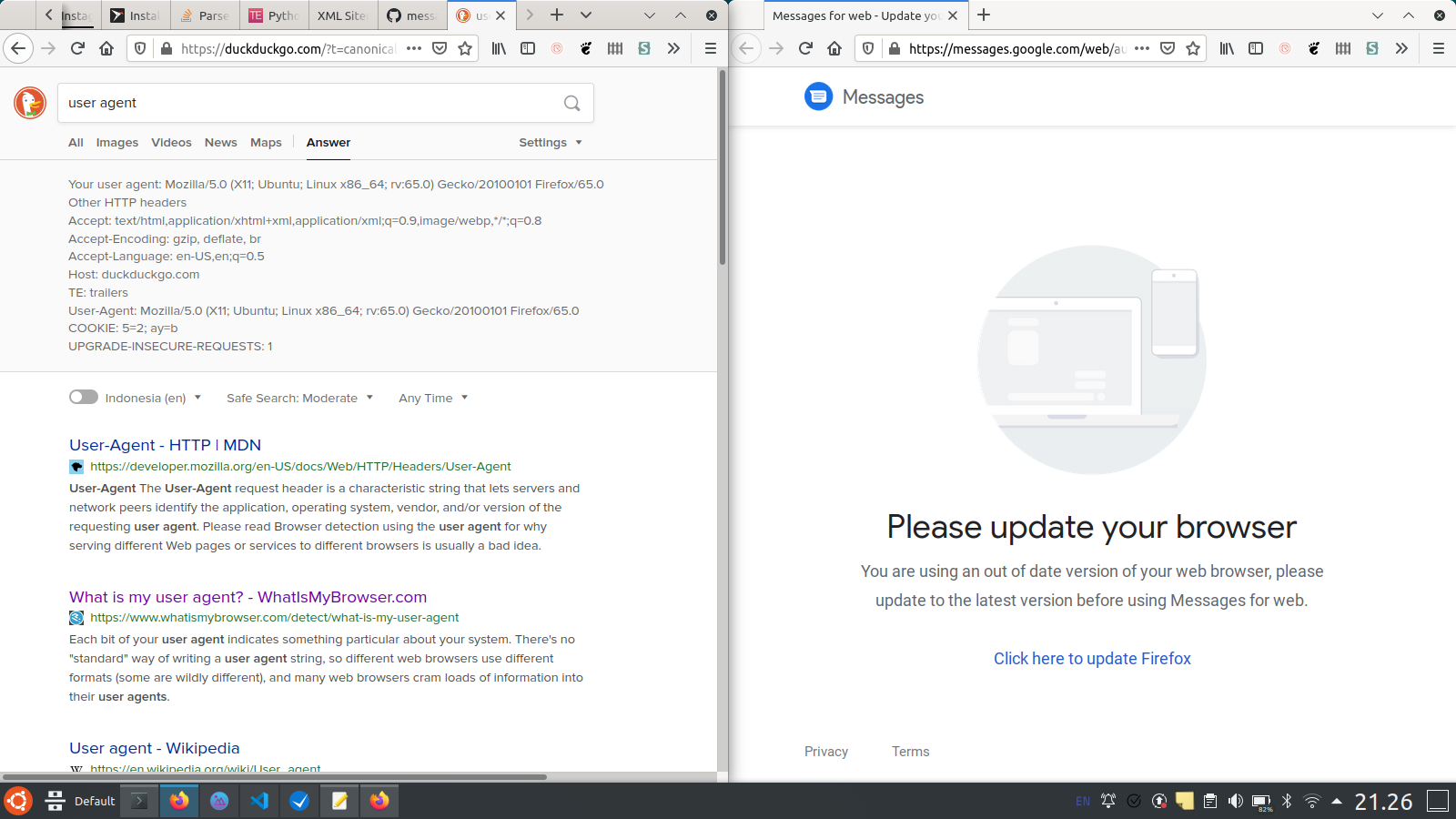 messages.google.com - Request to update browser even if it is up to date · Issue #65766 ...