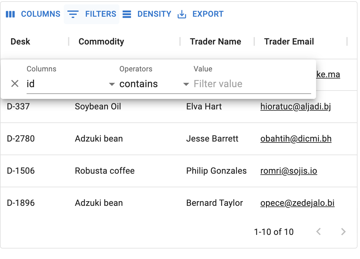 [DataGrid] Control positions of filters and column pop over · Issue ...