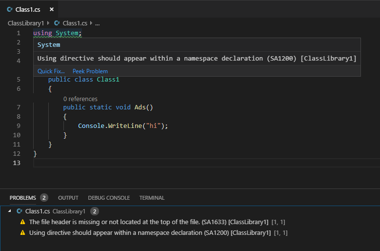 VSCode ignores stylecop.json · Issue #2969 · DotNetAnalyzers/StyleCopAnalyzers · GitHub