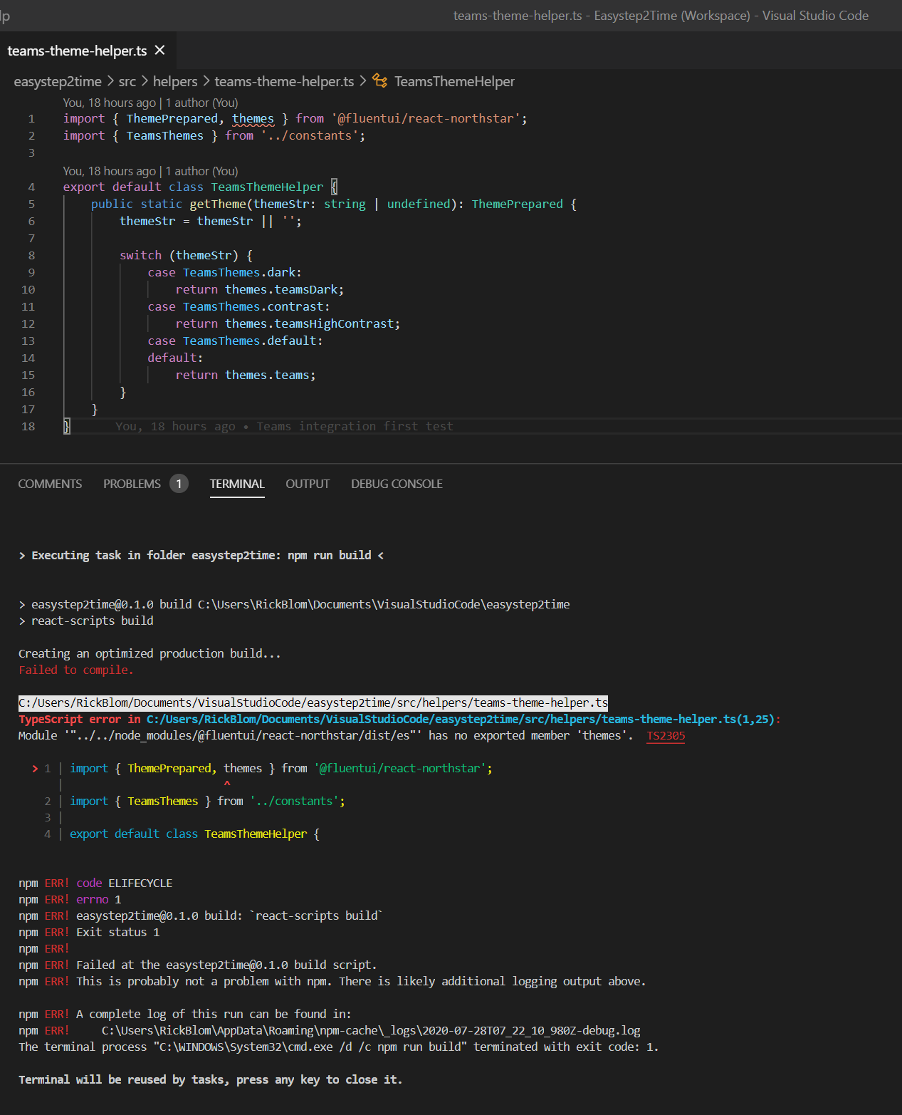 @fluentui/react-northstar/dist/es\"' has no exported member 'themes' · Issue #14221 · microsoft ...