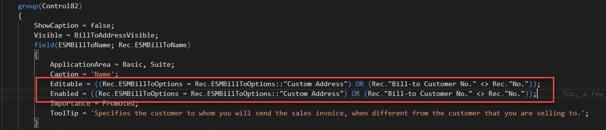 Extension Table field cannot be used in a property (Editable/Visible ...