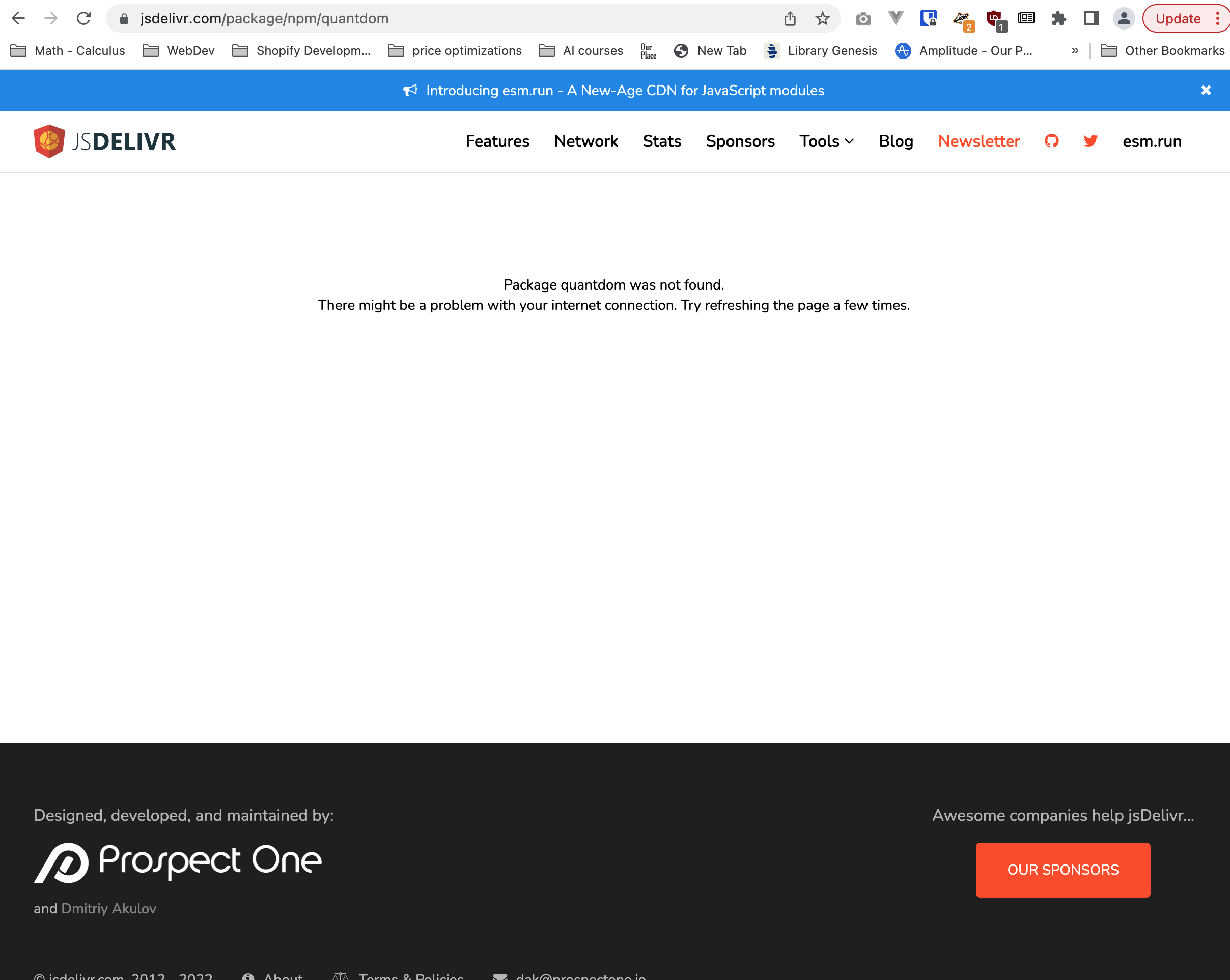 Npmpackage Home Page Cant Find Package But All Other Cdn Links Work · Issue 18387 · Jsdelivr 