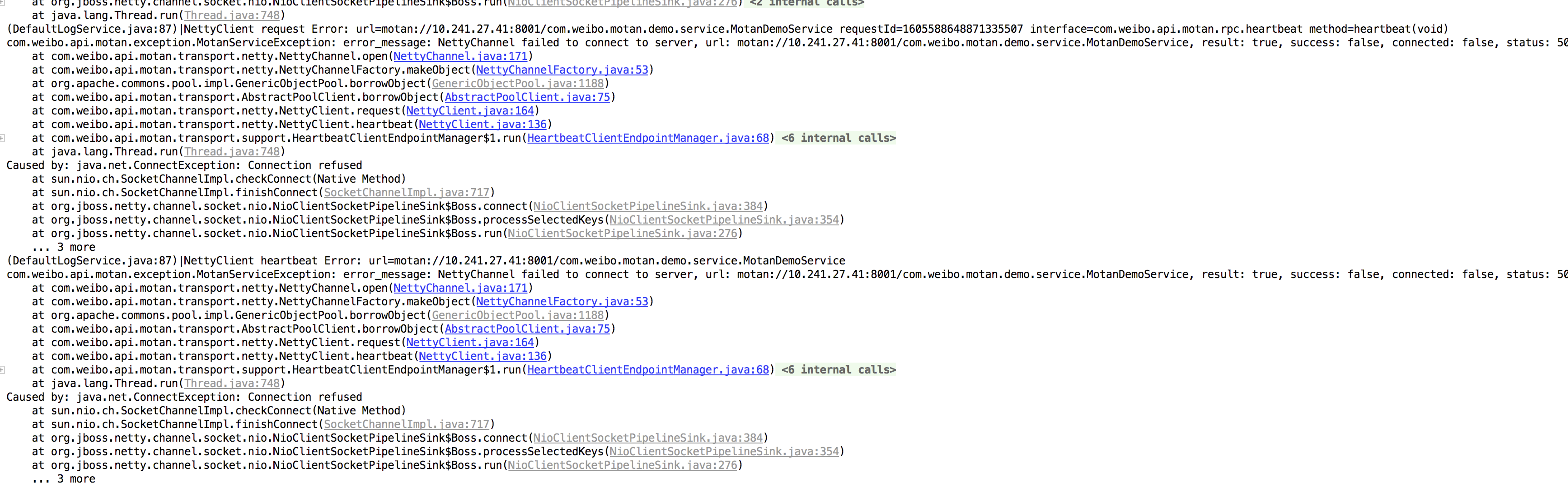 heartbeat 会一直在尝试已经注销的节点 · Issue #526 · weibocom/motan · GitHub