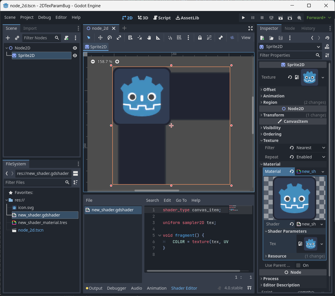 Texture repeat/filter does not apply to custom uniform sampler2Ds · Issue #74332 · godotengine ...