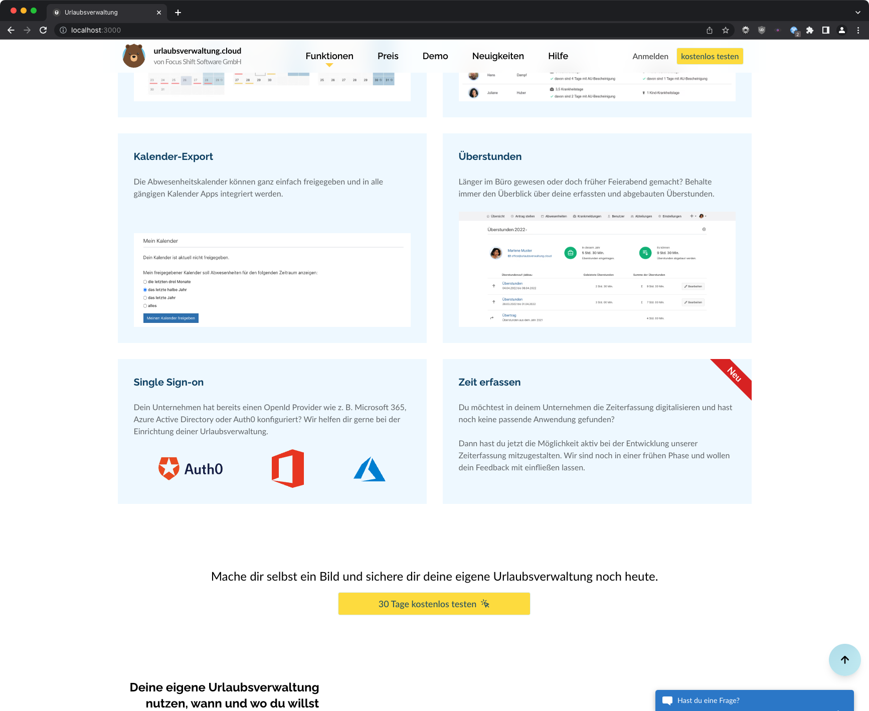 Landingpage um Information zur Zeiterfassung erweitern · Issue #480 · focus-shift ...