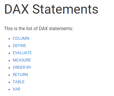 Statements are missing key-words when right-clicking over the code for the DAX-Guide · Issue ...