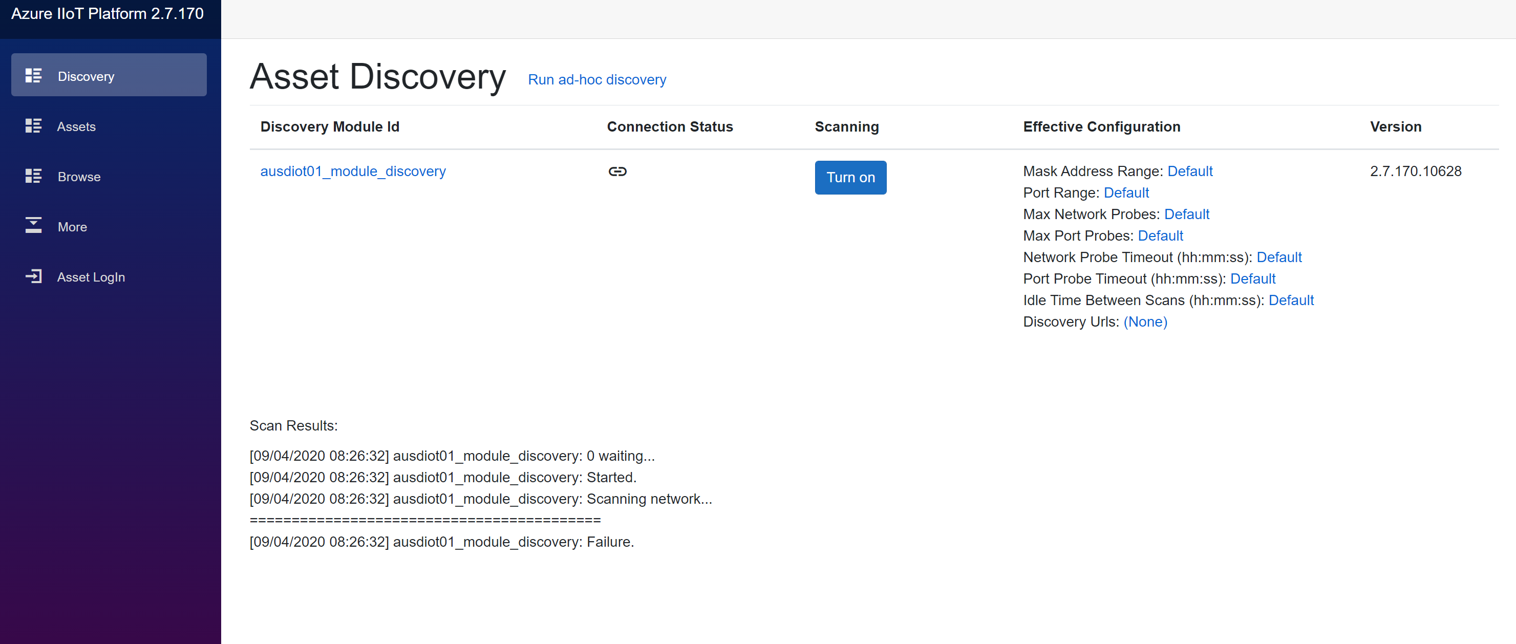 Discovery module error Non-negative number required · Issue #692 · Azure/Industrial-IoT · GitHub