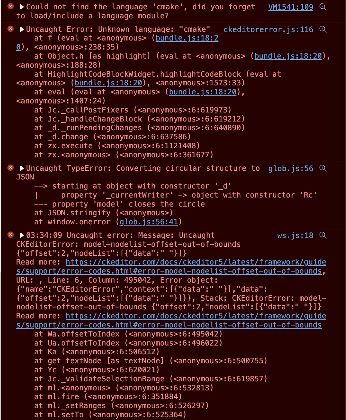 (Bug report) Edit block crash when I want to insert code block with cmake or nginx. · Issue ...