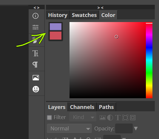 Open the Color Picker after double-clicking on the color spot in the ...