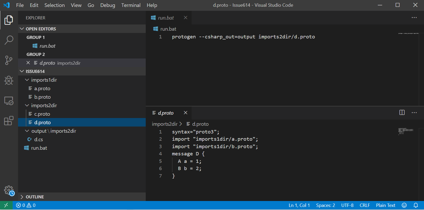 Protogen Error : Paths should be relative to the import paths, not ...