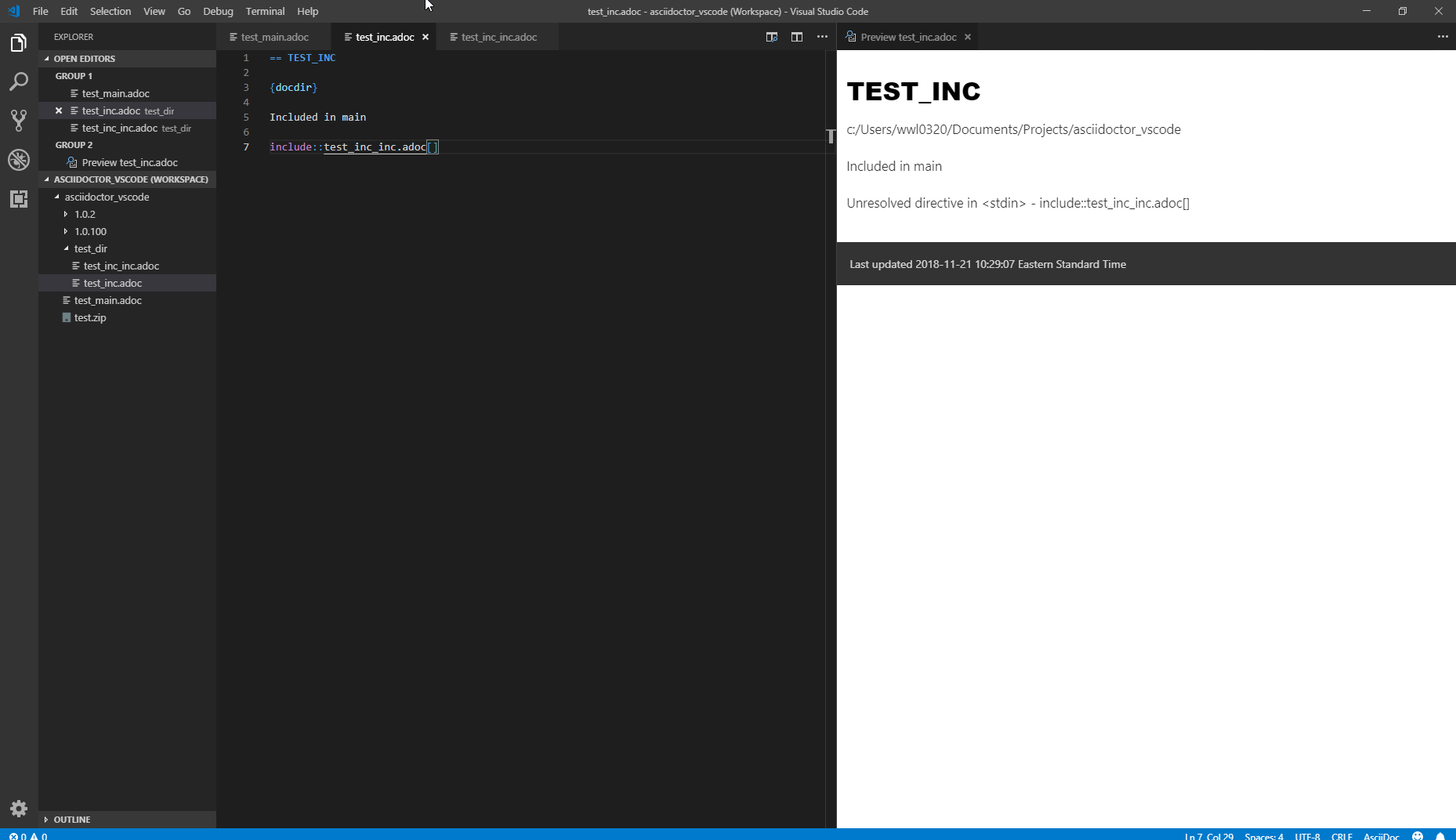 Issue with include resolution · Issue #130 · asciidoctor/asciidoctor-vscode · GitHub