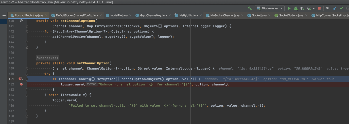 Unknown channel option 'SO_KEEPALIVE' for channel '[id: 0x46cedb19 ...