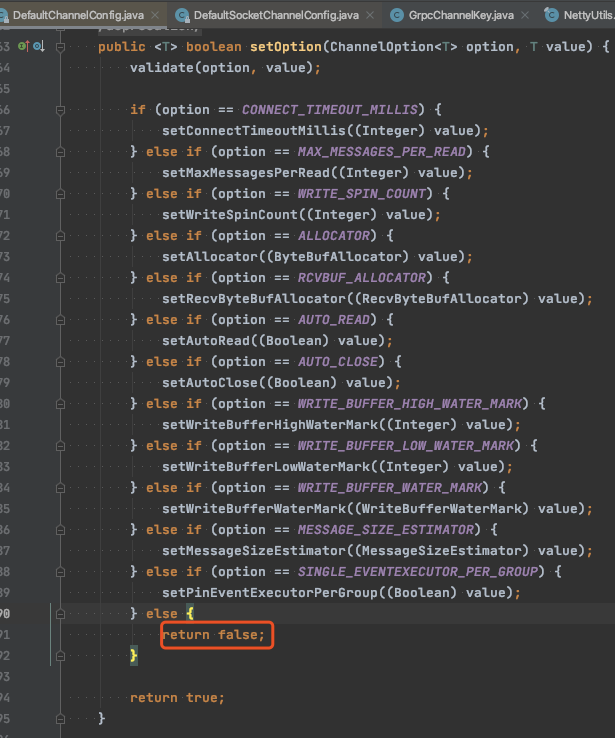 Unknown channel option 'SO_KEEPALIVE' for channel '[id: 0x46cedb19 ...