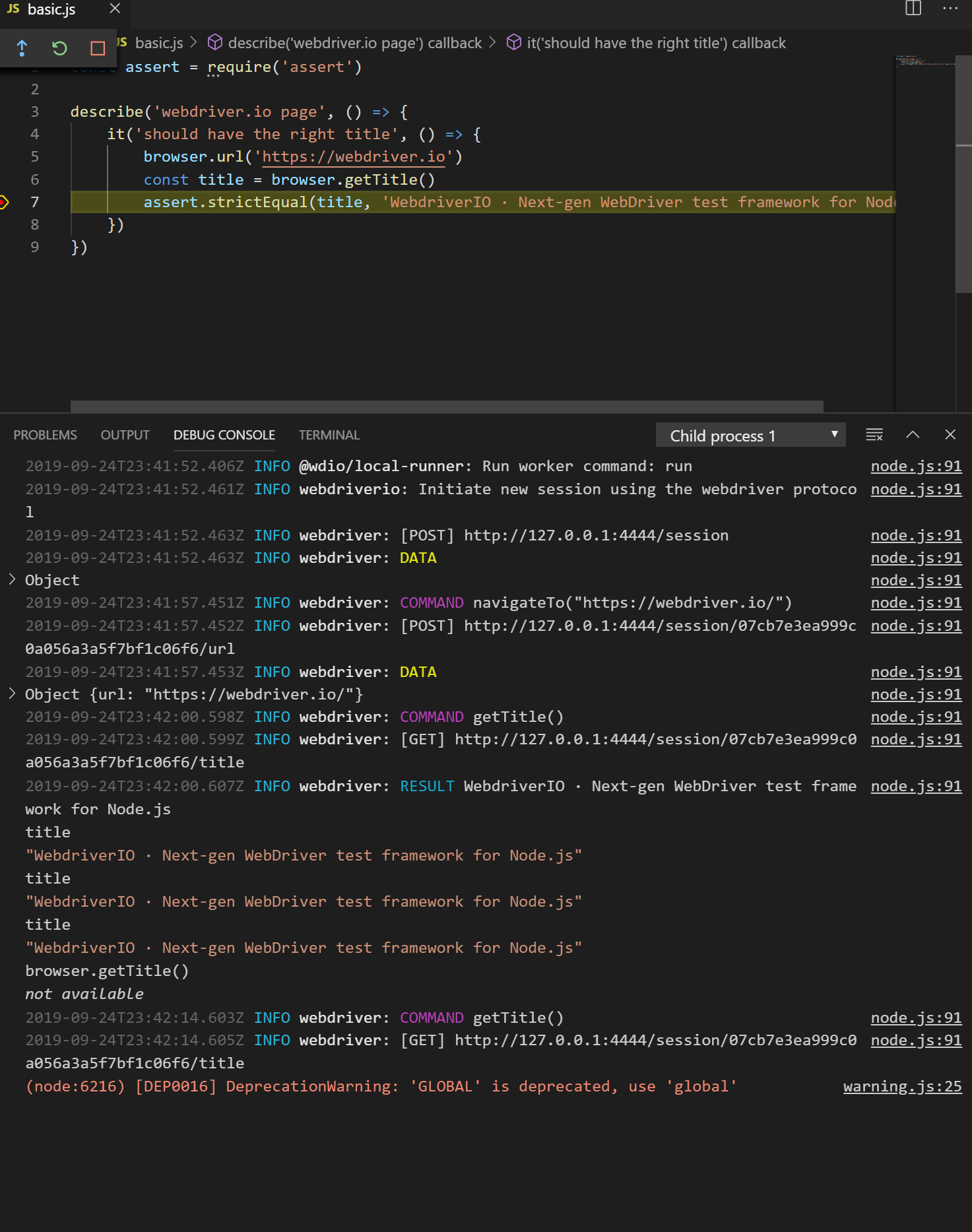 [DEP0016] DeprecationWarning: 'GLOBAL'/'root' is deprecated, use ...