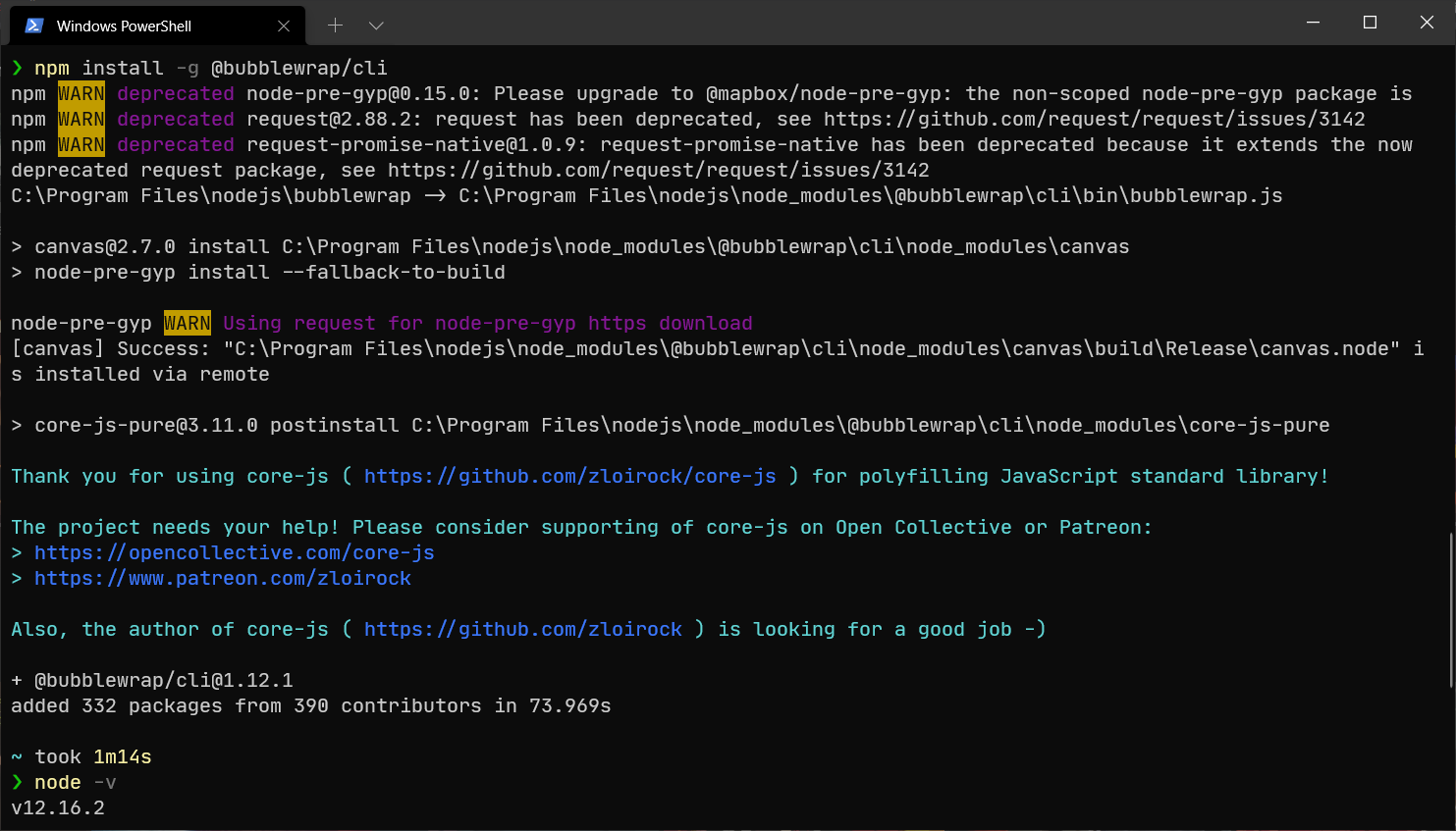[Windows] Error on installing buublewrap when using "npm install -g @bubblewrap/cli" · Issue ...