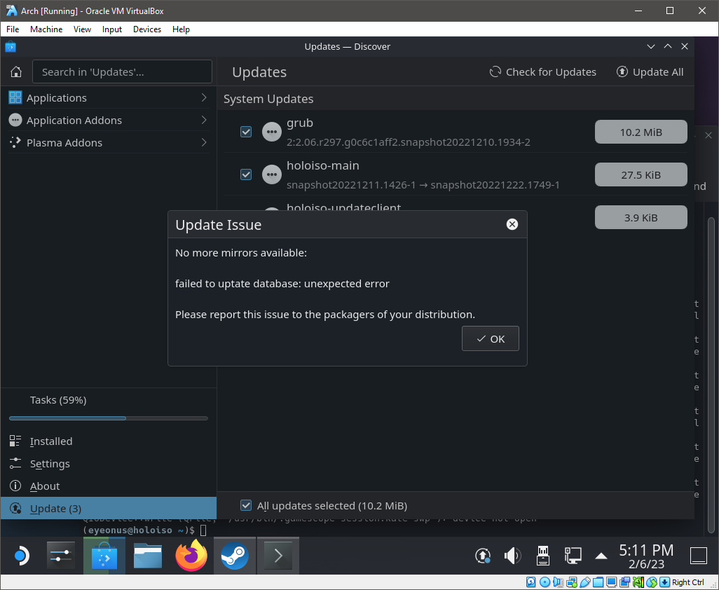 [Report] No more mirrors error · Issue #699 · holoiso-eol/holoiso · GitHub