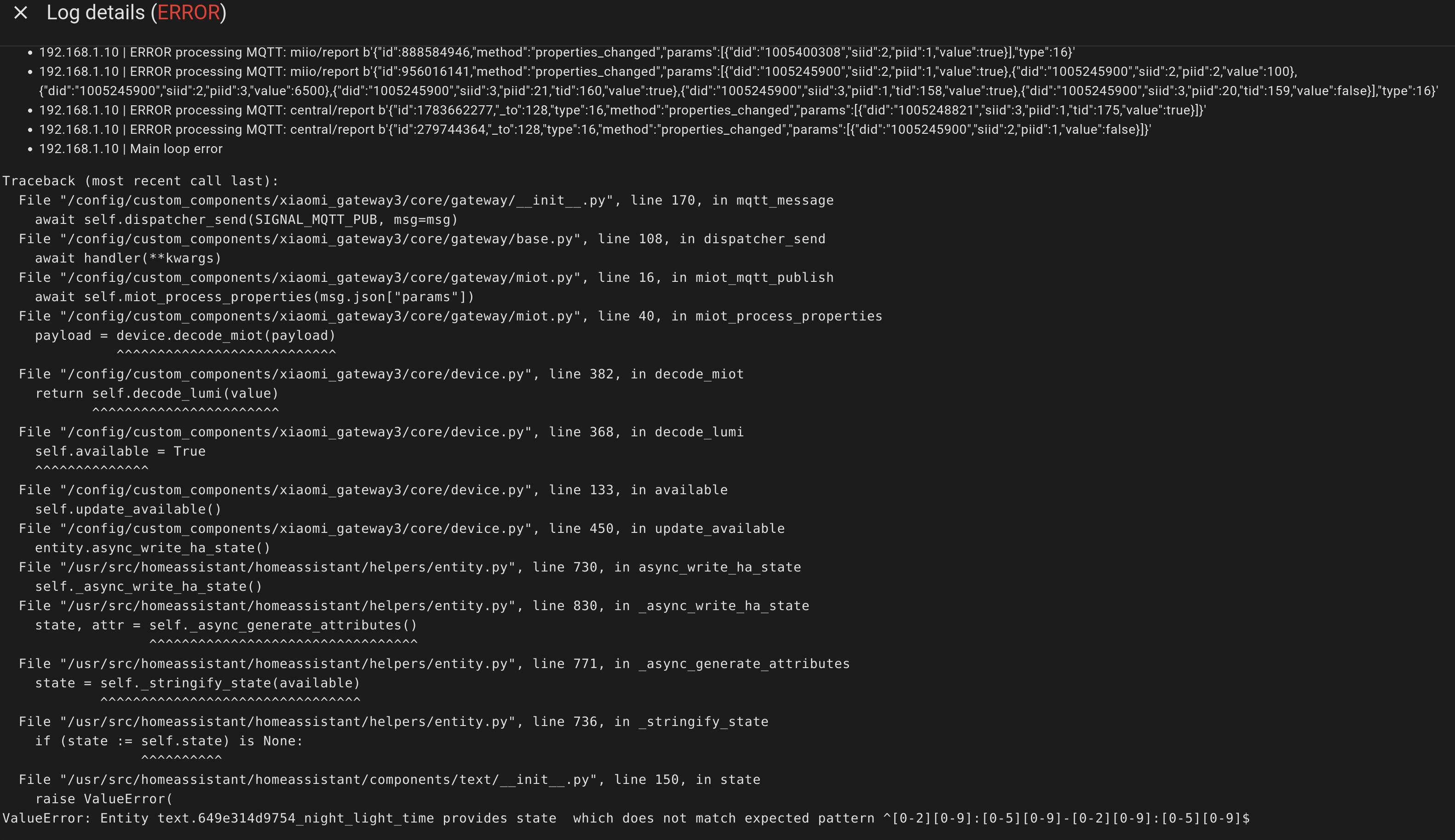 Mijia LED Bulb cannot change brightness or color (instantly reverts back to original value ...