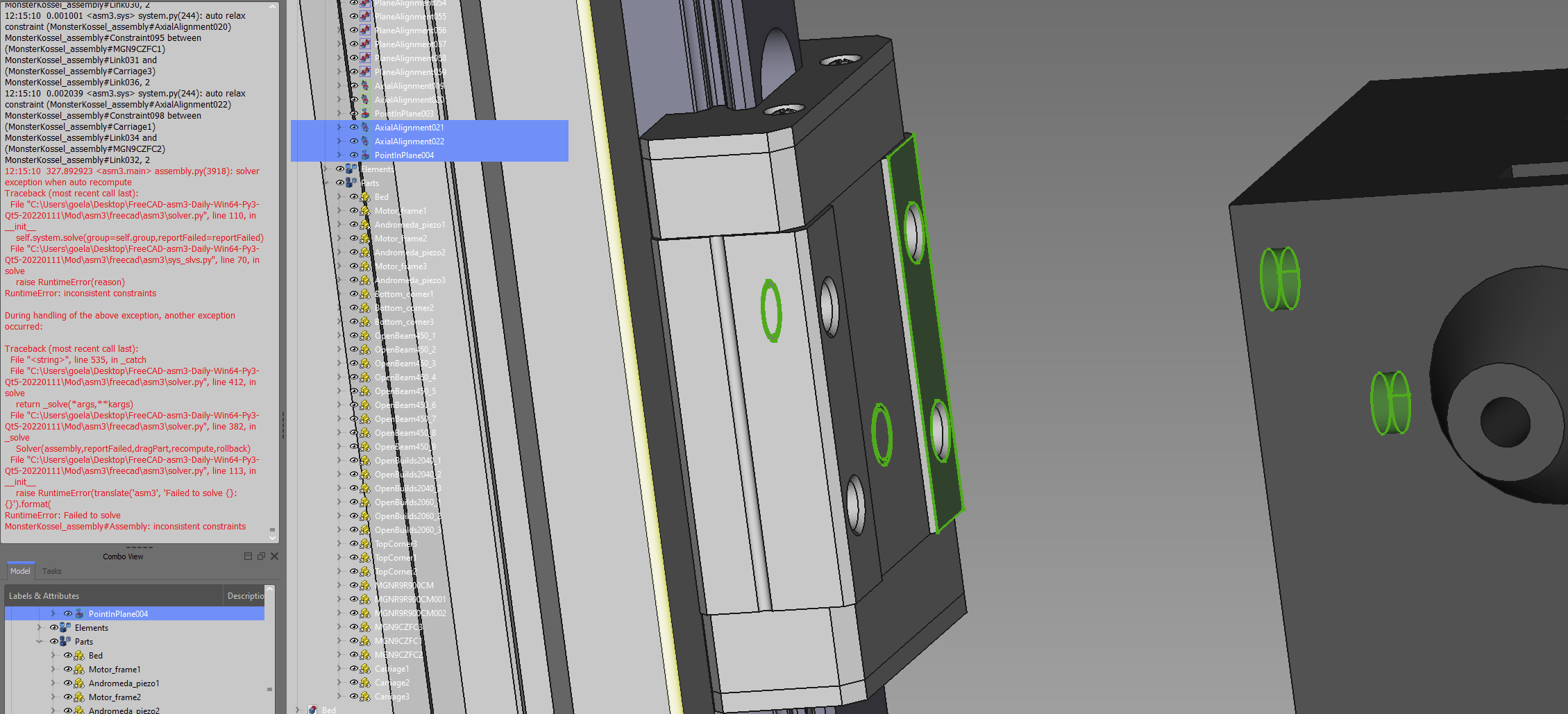 Non-stable "inconsistent constraints" issues with the geometry. · Issue #1110 · realthunder ...