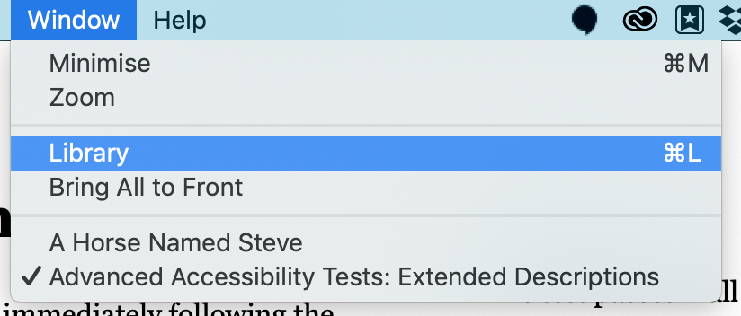 MacOS: Window menu / Menu bar · Issue #1137 · edrlab/thorium-reader · GitHub