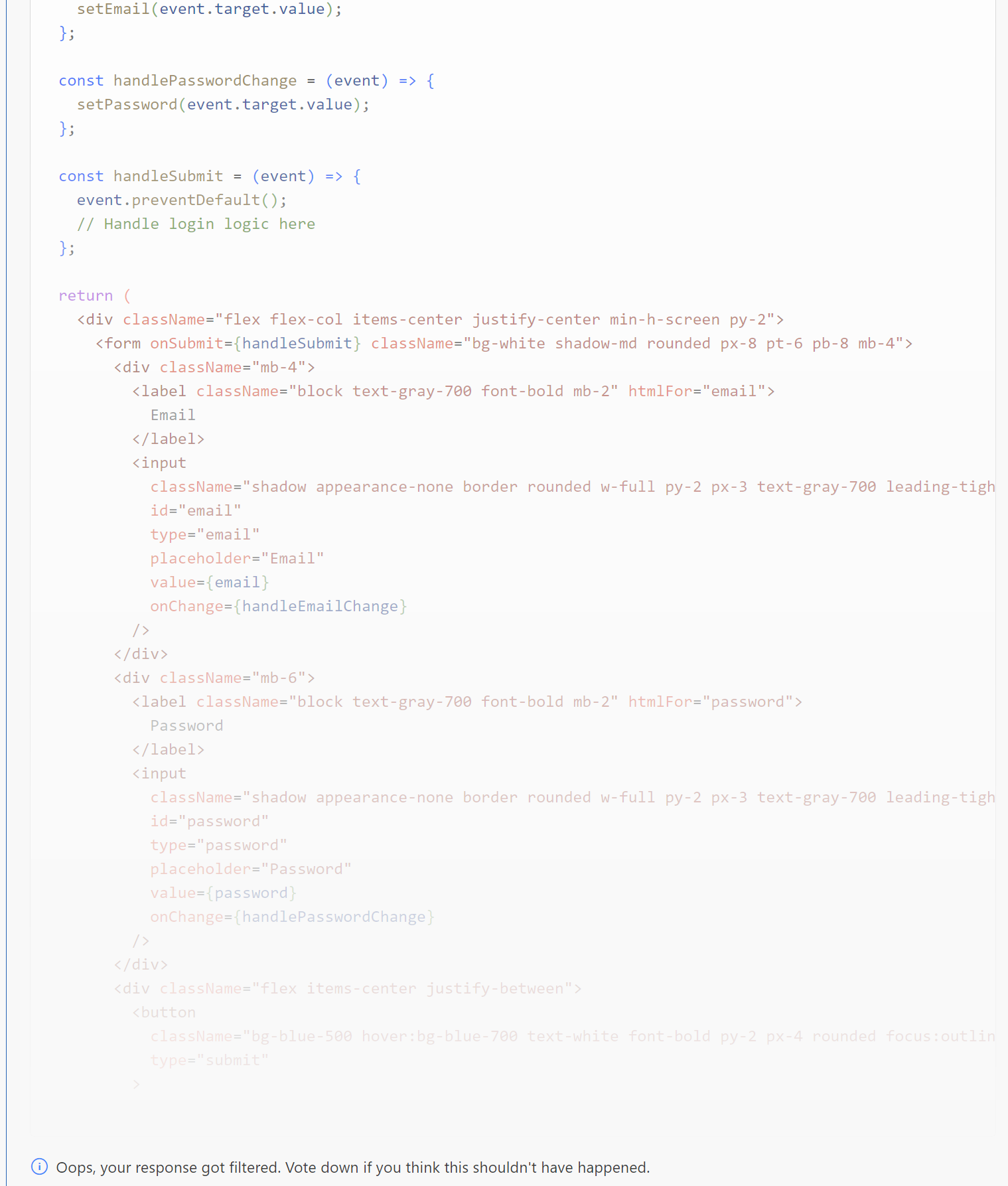 Oops, your response got filtered · community · Discussion #56134 · GitHub