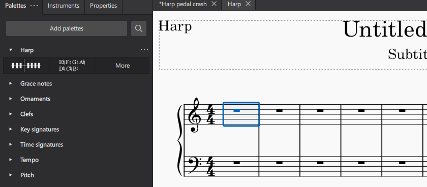 Crash when deleting Harp pedal diagram added to multimeasure rest · Issue #18563 · musescore ...