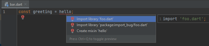 "Import library" correction is sorted alphabetically in IntelliJ · Issue #53819 · dart-lang/sdk ...
