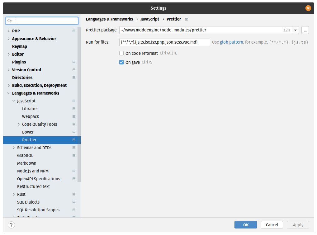 How To Setup In Phpstrom · Issue 1727 · Prettierplugin Php · Github 3812