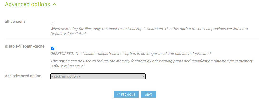 option deprecation information is missing from the GUI · Issue #4566 · duplicati/duplicati · GitHub