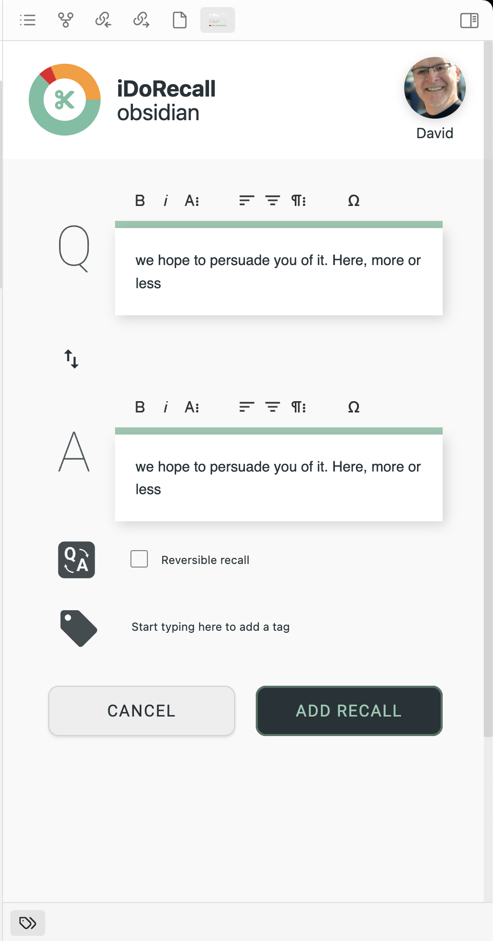 GitHub - iDoRecall/idorecall: iDoRecall Obsidian plugin